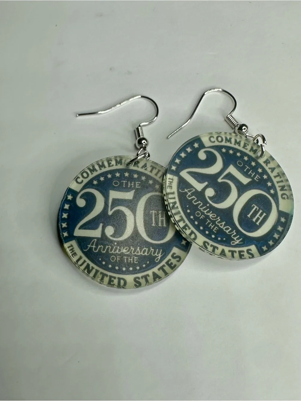 Jewelry | Usa 25th Anniversary Commemorative Dangle Earrings Patriotic ...